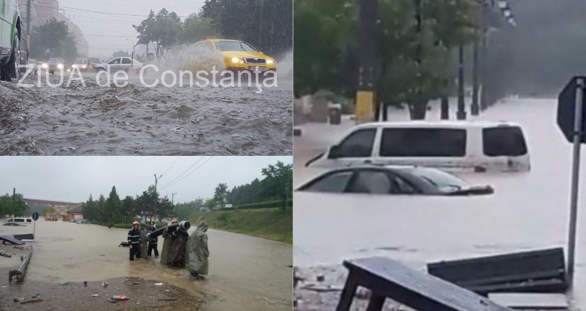 Inundatii in Constanta si Mamaia. Ploaia torentiala a facut ravagii VIDEO