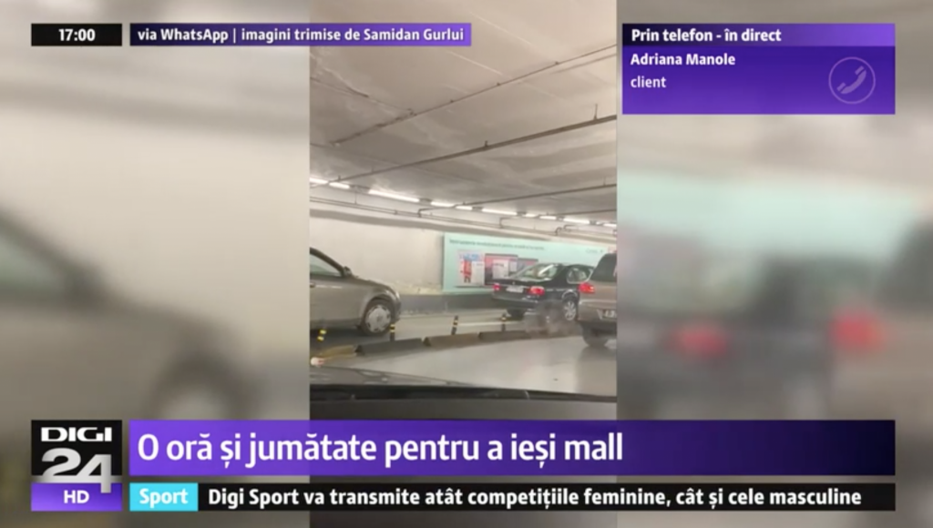 In Promenada soferii au stat 2 ore la coada sa iasa din parcarea subterana!