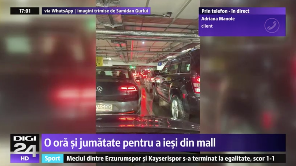 In Promenada soferii au stat 2 ore la coada sa iasa din parcarea subterana!
