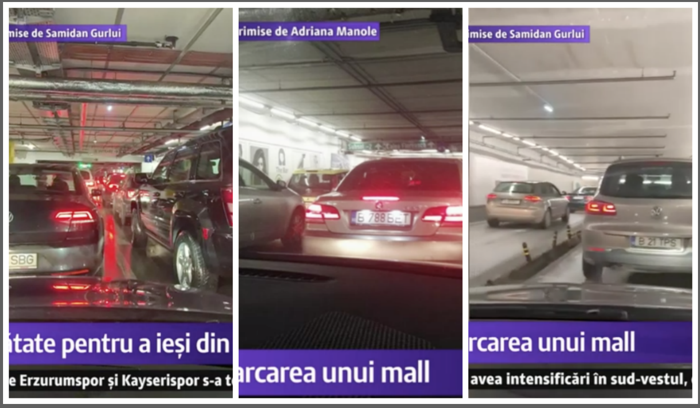 In Promenada soferii au stat 2 ore la coada sa iasa din parcarea subterana!